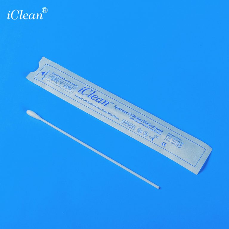 Single Flocked Swab-iClean®Disposable Polyester Diagnostic Test Sterile ...